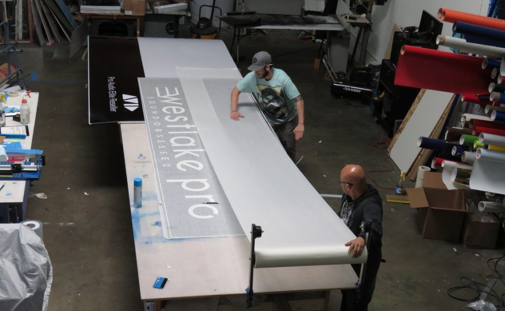 Making a Giant Sign in Tarzana for Westlake Pro Audio - Premium Solutions