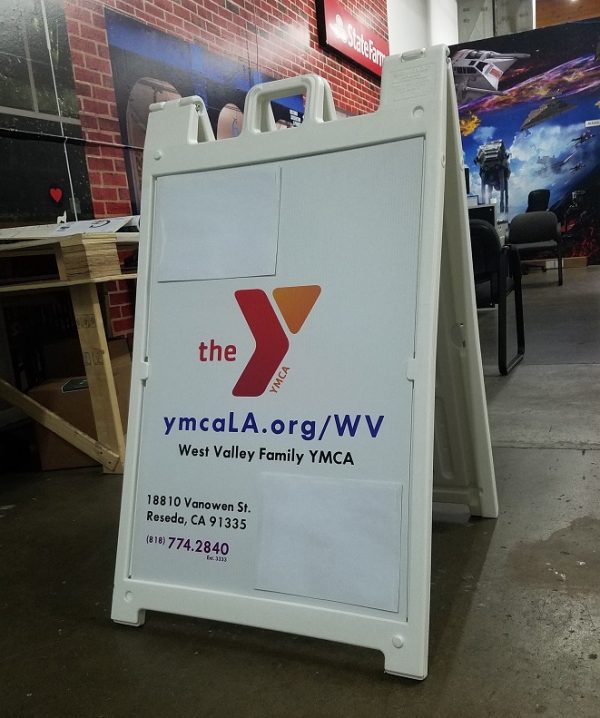 Custom A-Frame Sign for the West Valley YMCA in Reseda – Premium Solutions
