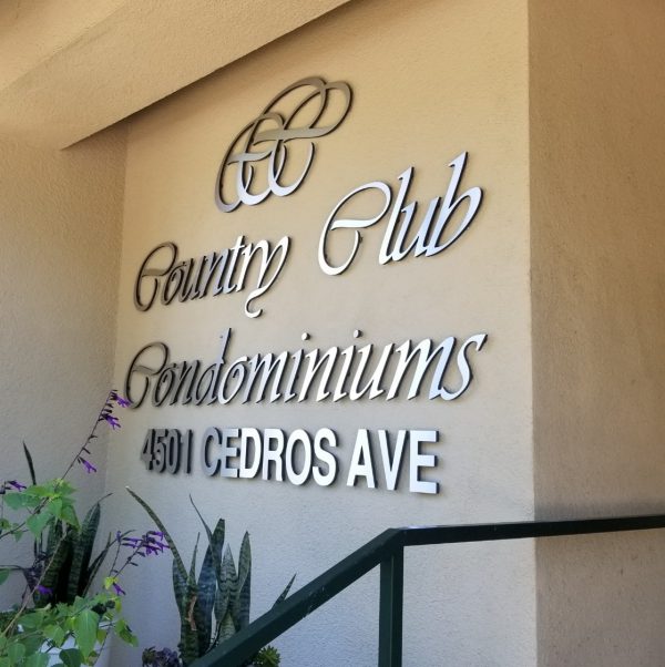 Building ID Sign for Country Club Condominiums in Sherman Oaks ...