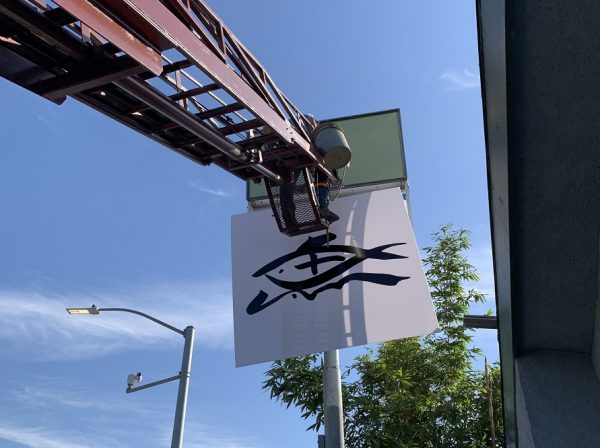Restaurant Pylon Sign for Mori Sushi in Los Angeles - Premium Solutions