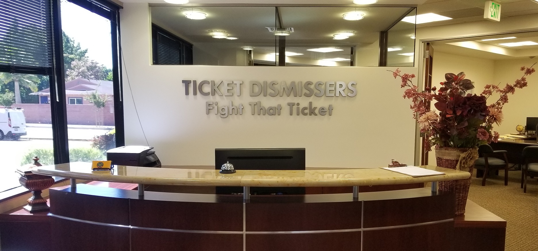 Reception Area Sign for Ticket Dismissers in Woodland Hills - Premium ...