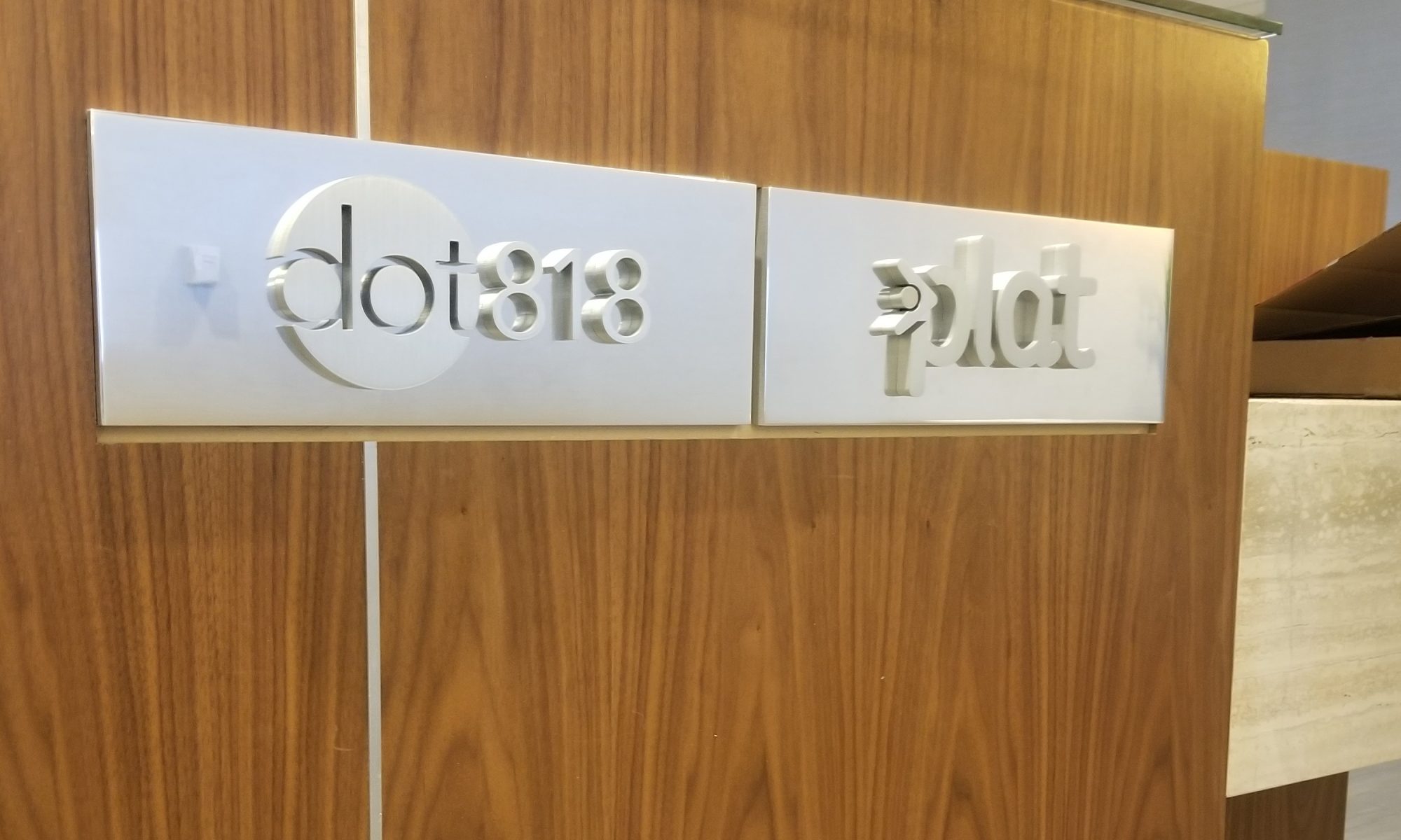 Metal Office Lobby Sign for Dot818 in Glendale | Premium Solutions