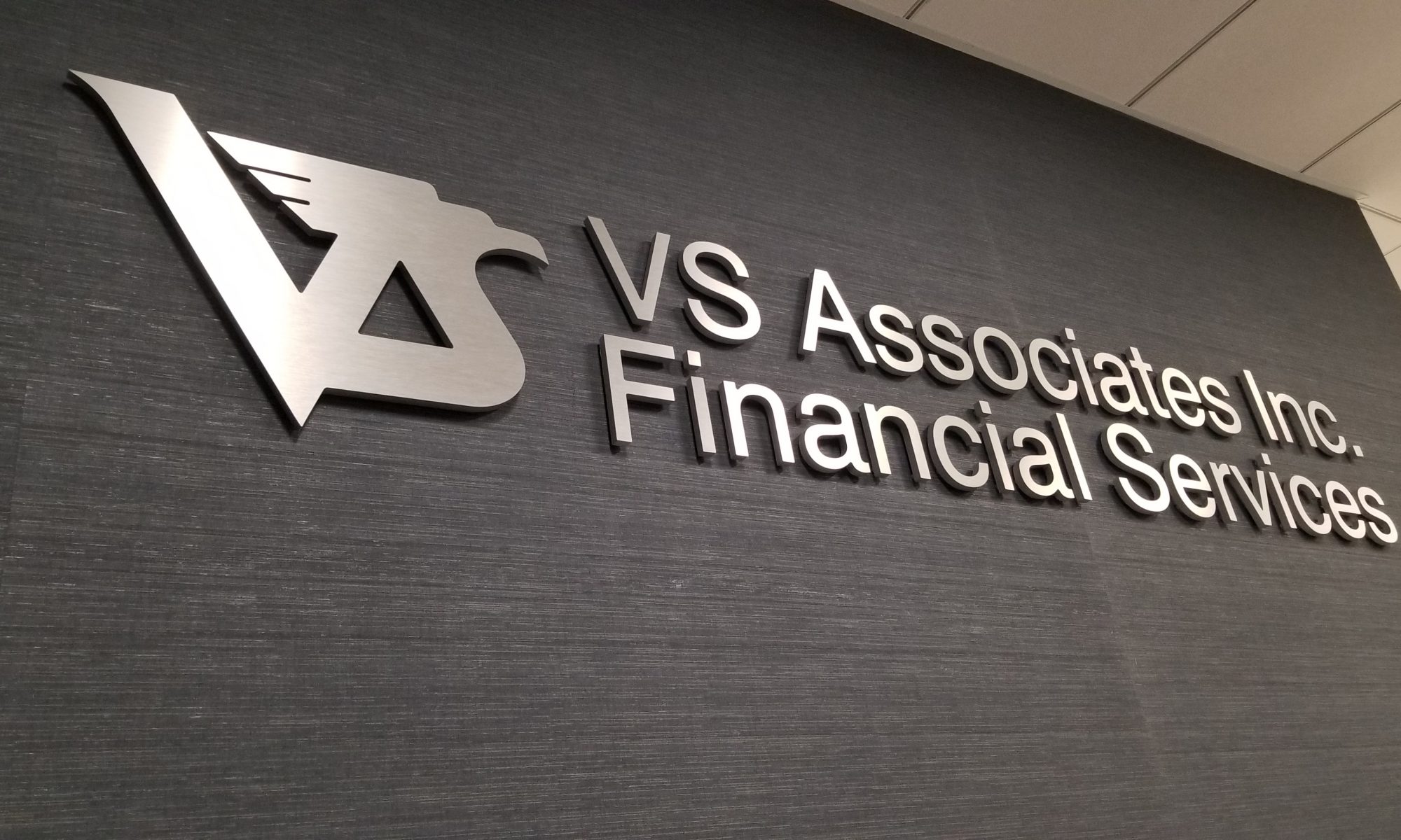 Investment Firm Lobby Sign for VS Associates in West Hills | Premium ...