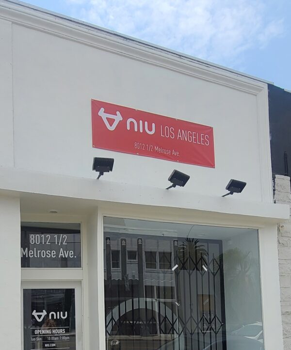 Storefront Banner for NIU Los Angeles in West Hollywood - Premium Solutions