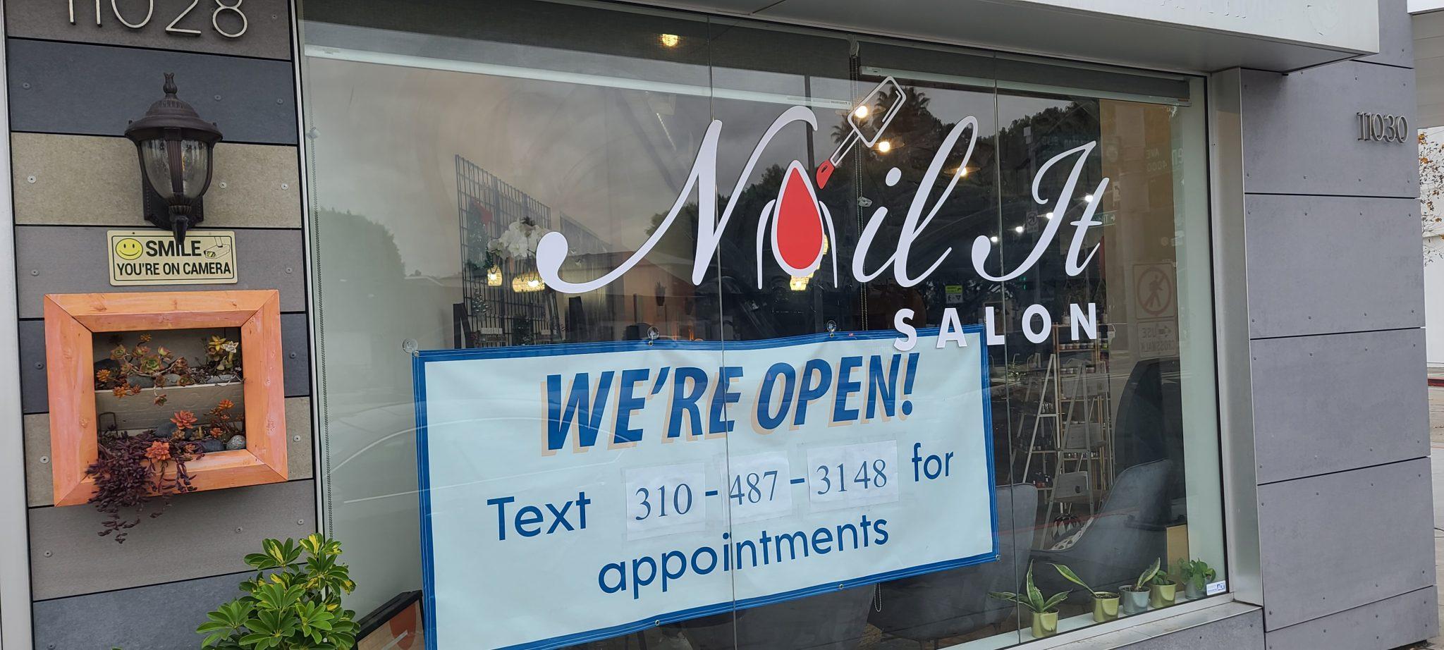 Salon Window Graphics for Nail It Salon in Culver City - Premium Solutions