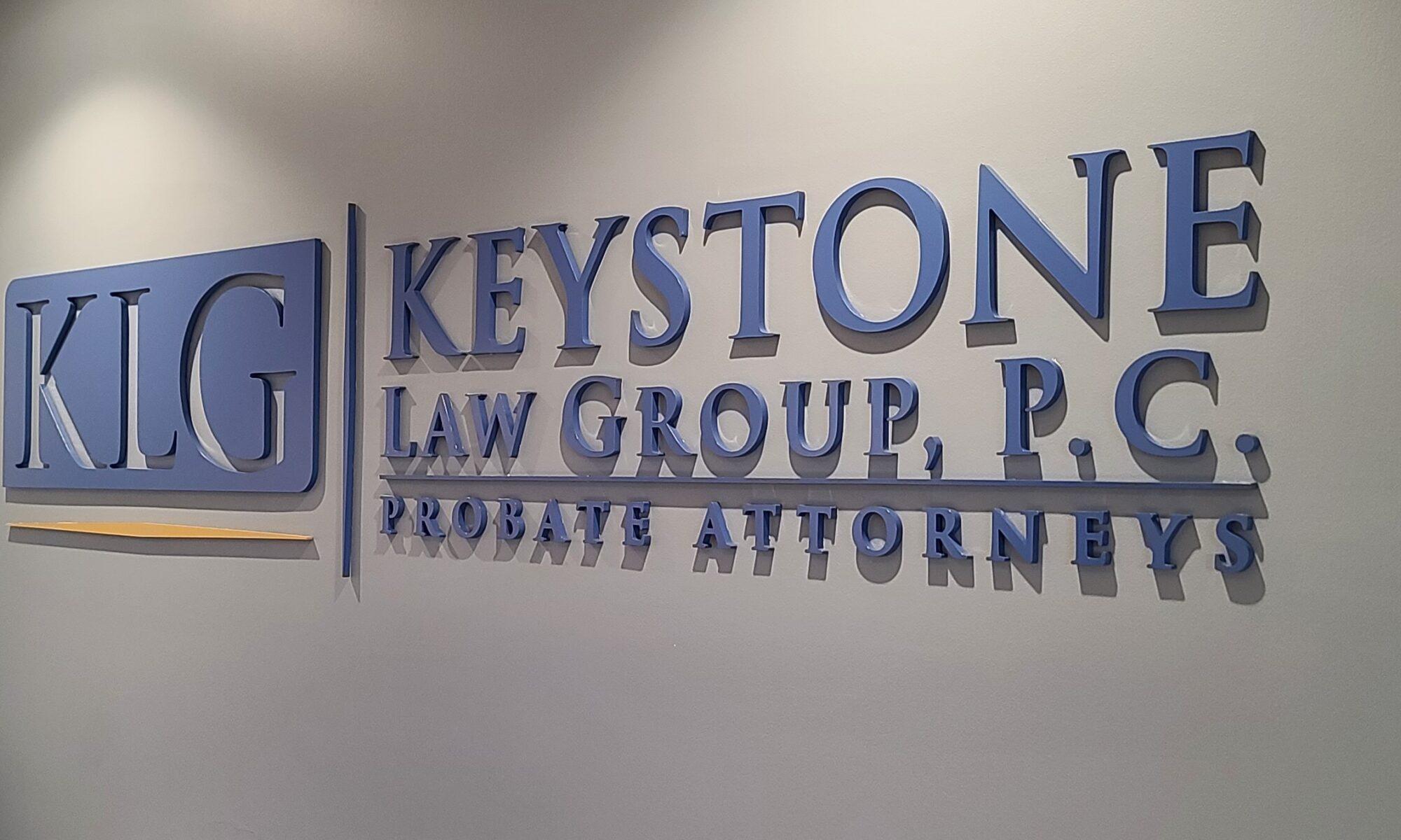 Acrylic Lobby Sign for Keystone Law Group in Los Angeles | Premium ...