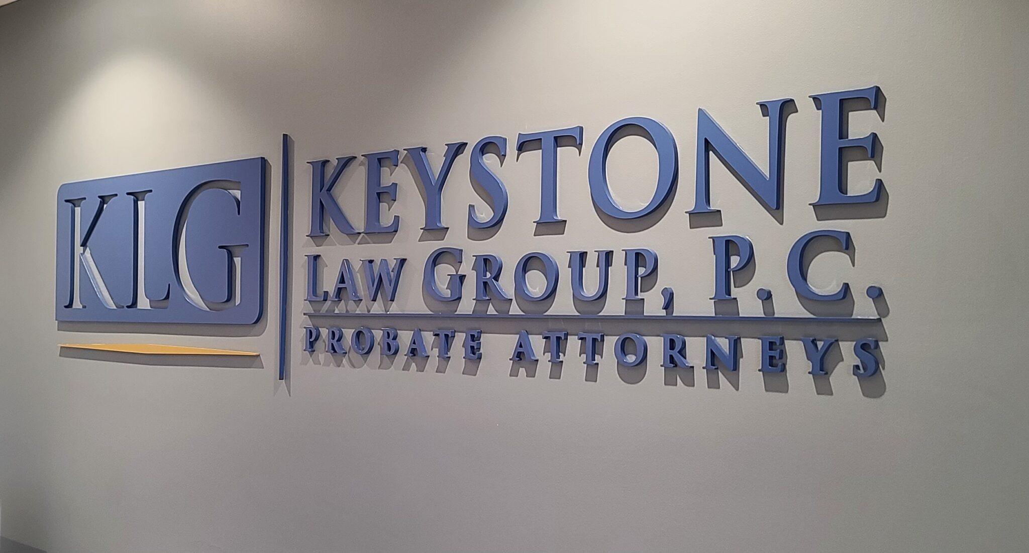 Acrylic Lobby Sign for Keystone Law Group in Los Angeles – Premium ...