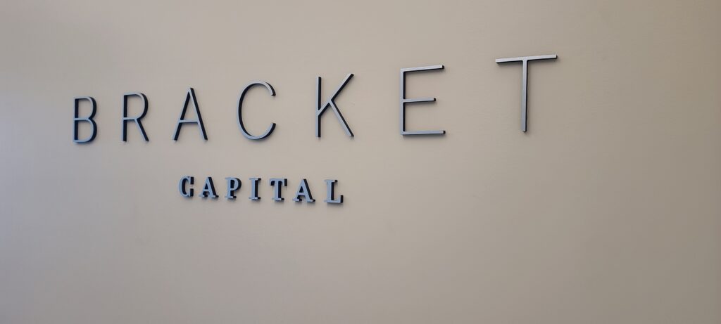 Acrylic Lobby Sign for Bracket Capital in Los Angeles - Premium Solutions