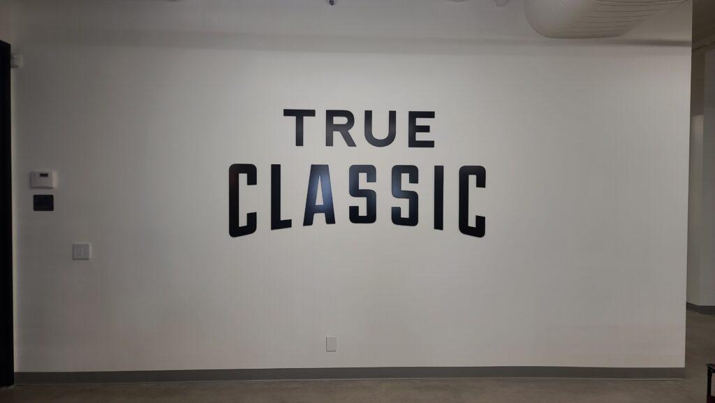 Acrylic lobby signs for business at True Classic - Premium Solutions