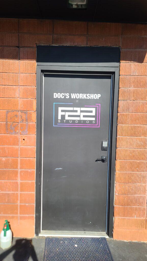Vinyl letters for signs make an impression on F22 Studios door signage ...