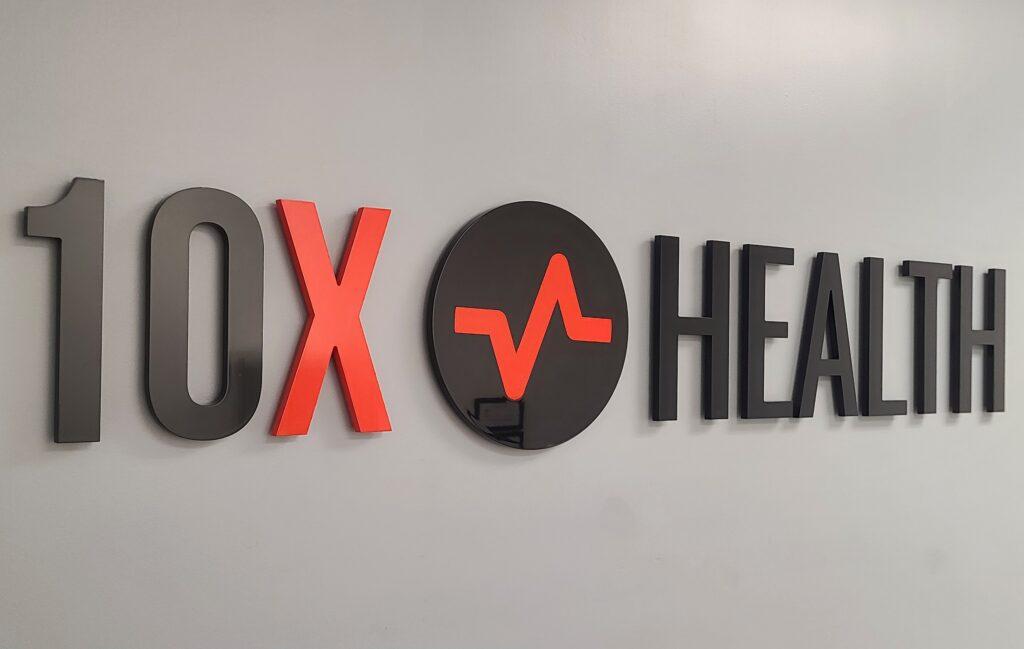 10x Health System's new Lobby Sign in Los Angeles - Premium Solutions
