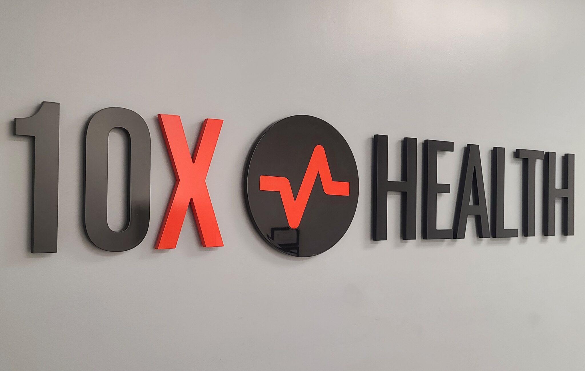 10x Health System's new Lobby Sign in Los Angeles - Premium Solutions