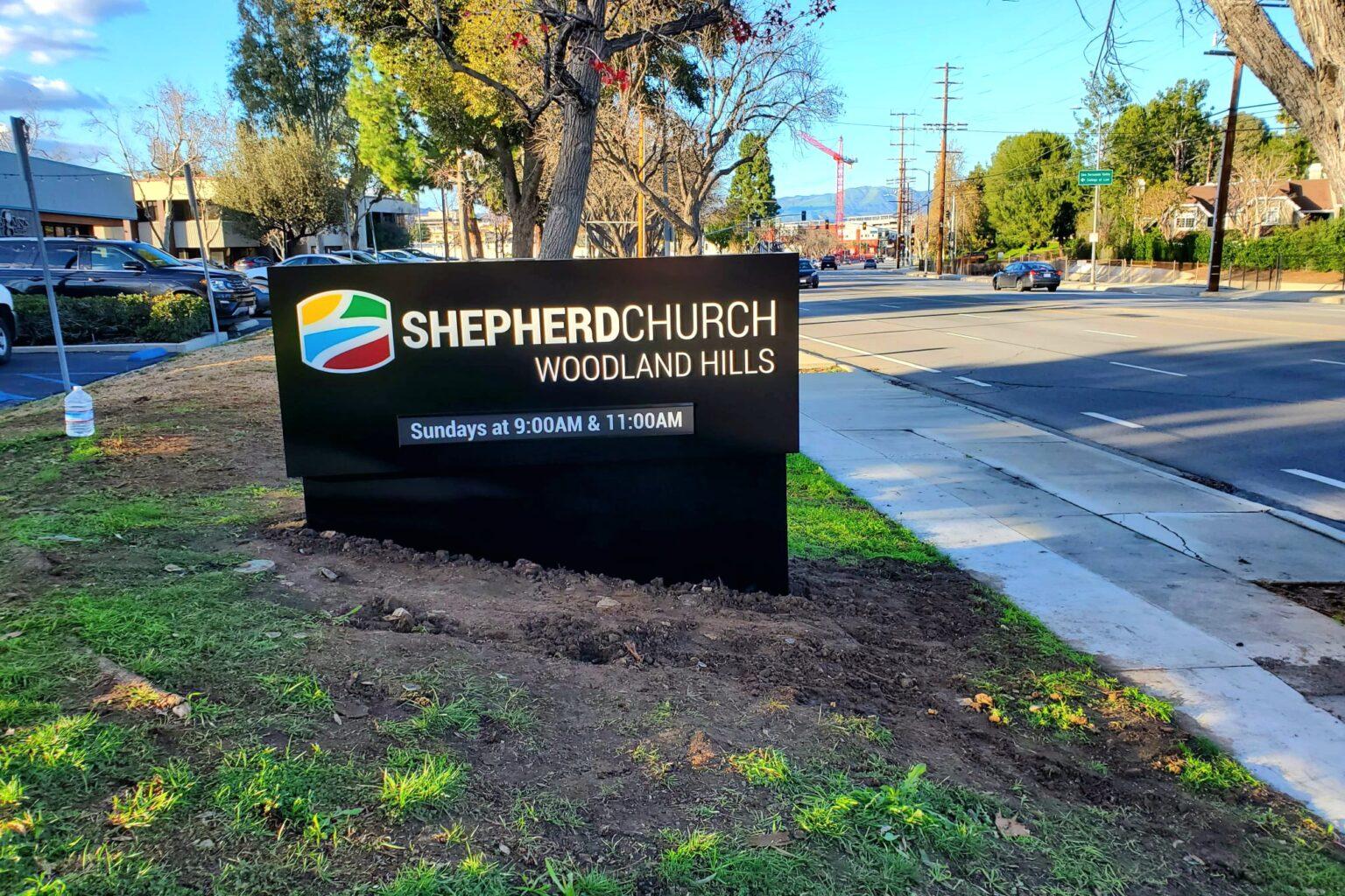 Shepherd Church Monument Sign Woodland Hills – Premium Solutions