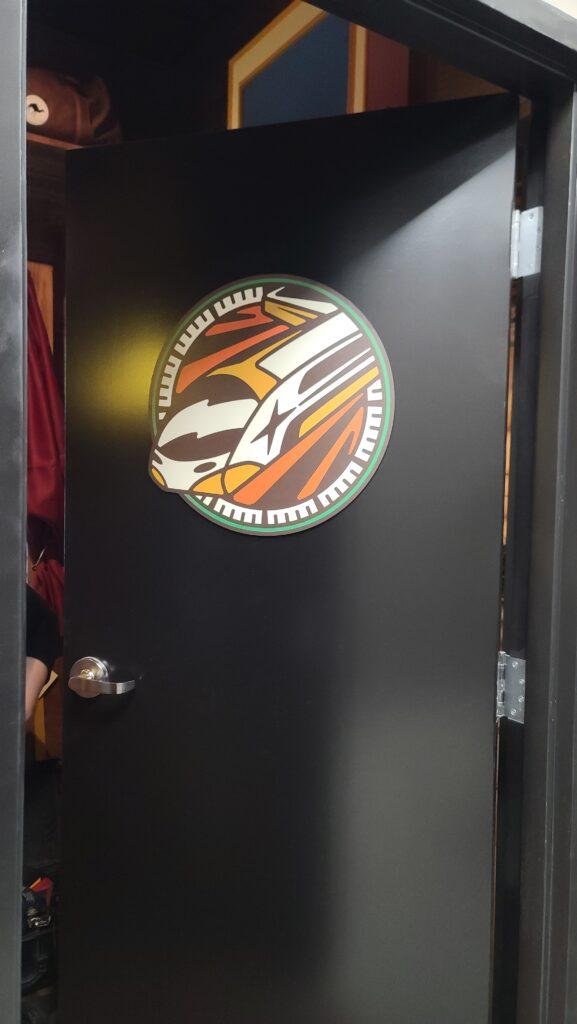 Black PVC printed door signage for the Escape Game – Premium Solutions
