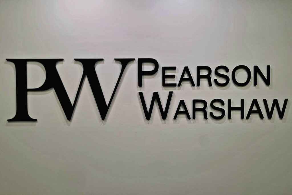 Lobby Sign for Pearson Warshaw Sherman Oaks – Premium Solutions