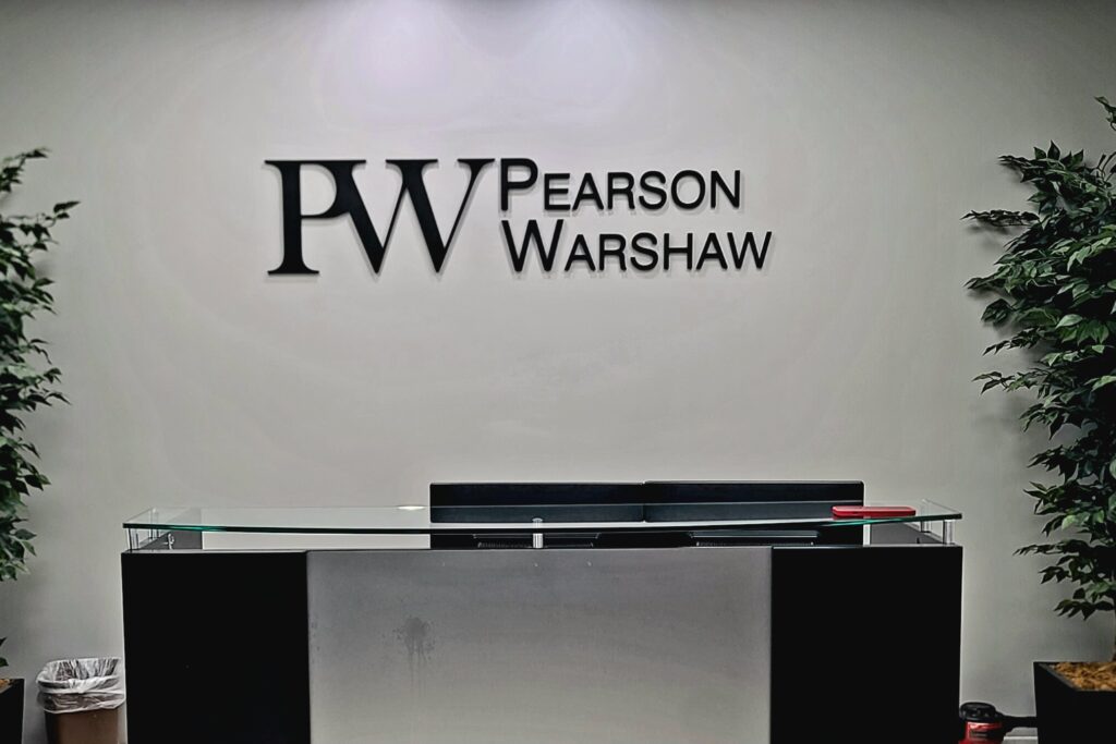 Lobby Sign for Pearson Warshaw Sherman Oaks – Premium Solutions
