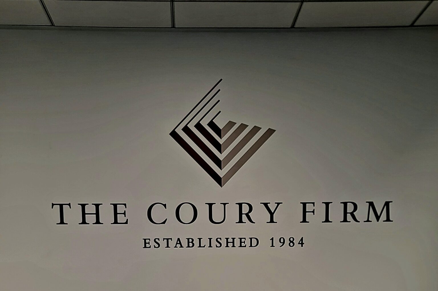 Lobby Sign for The Coury Firm Los Angeles – Premium Solutions