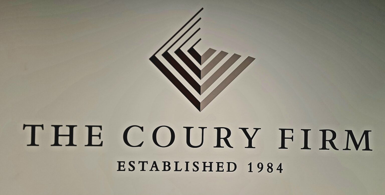 Lobby Sign for The Coury Firm Los Angeles - Premium Solutions