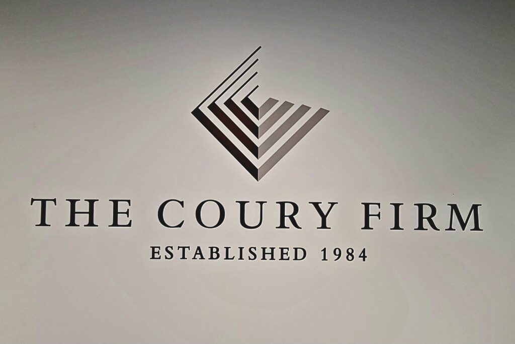 Lobby Sign for The Coury Firm Los Angeles – Premium Solutions