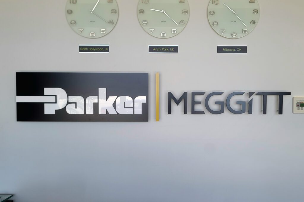 Parker Meggitt Lobby Sign North Hollywood Los Angeles - Premium Solutions