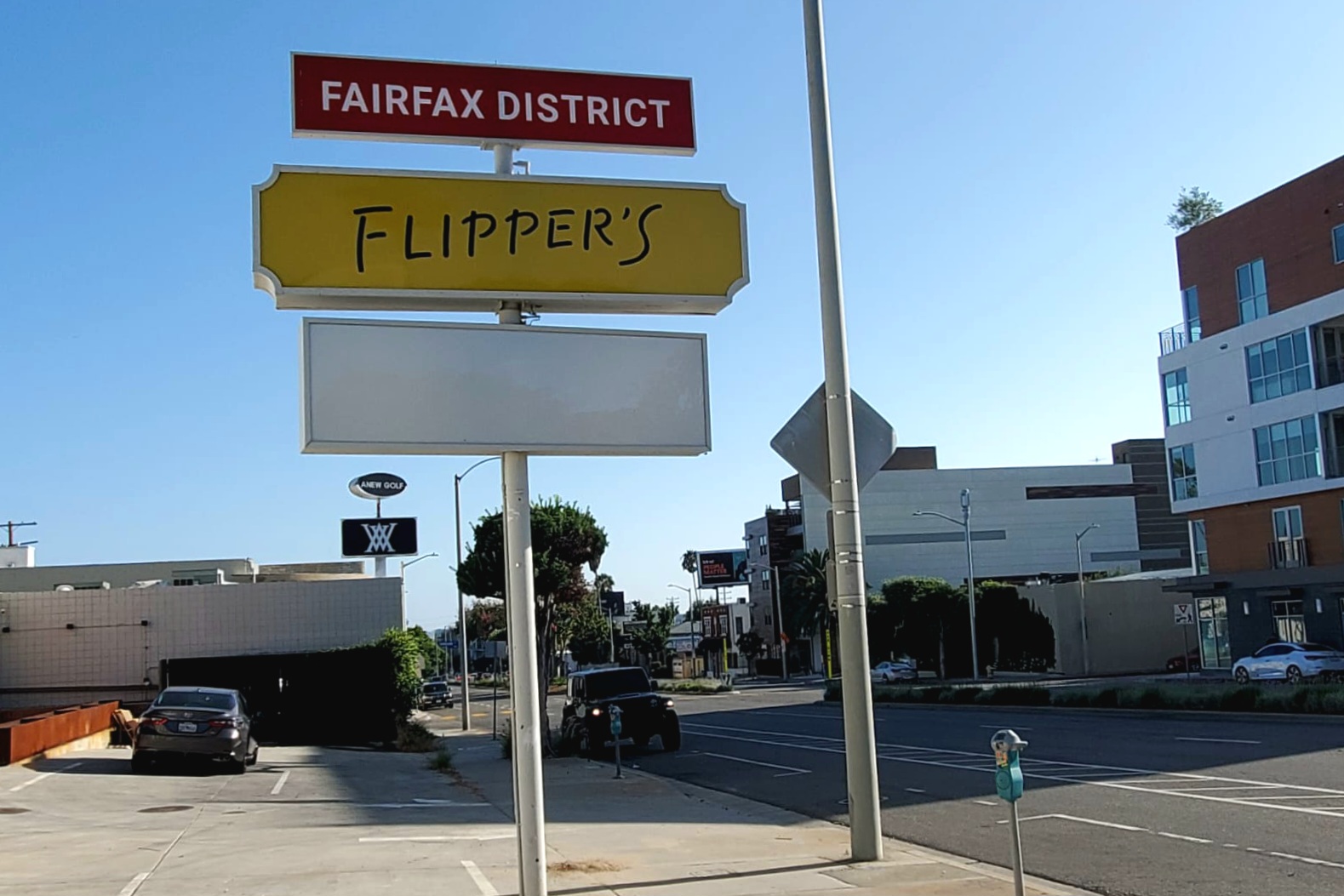 Flippers Neon sign and pole sign inserts West Hollywood - Premium Solutions