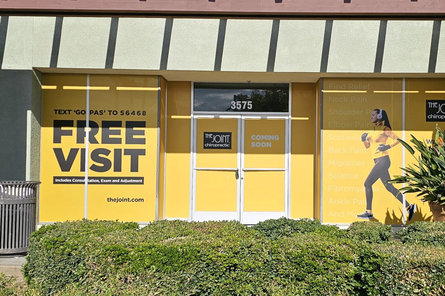 The Joint Chiropractor Window Graphics and Channel Letters Padadena ...