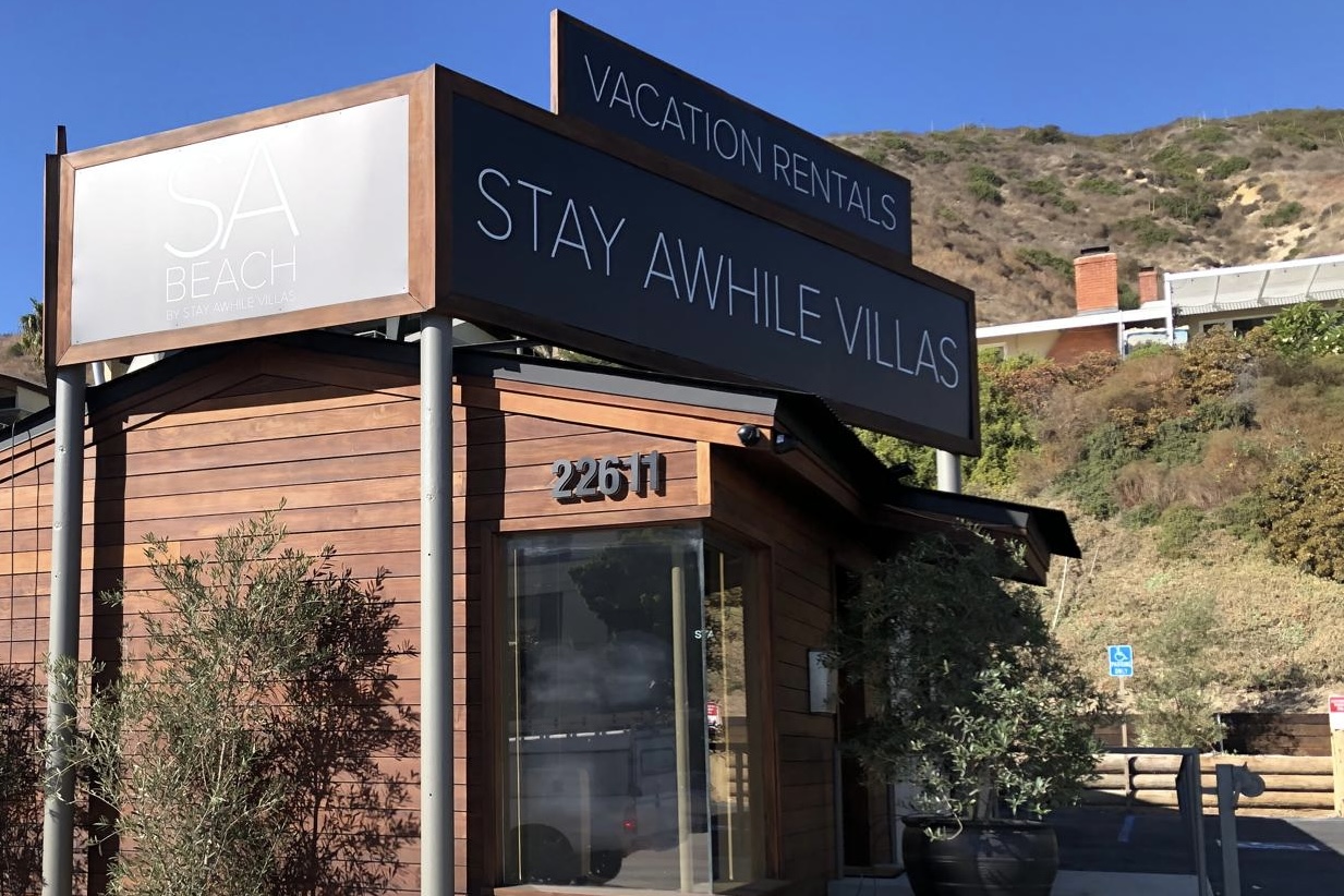 Stay Awhile Dibond Exterior Signs in Malibu – Premium Solutions