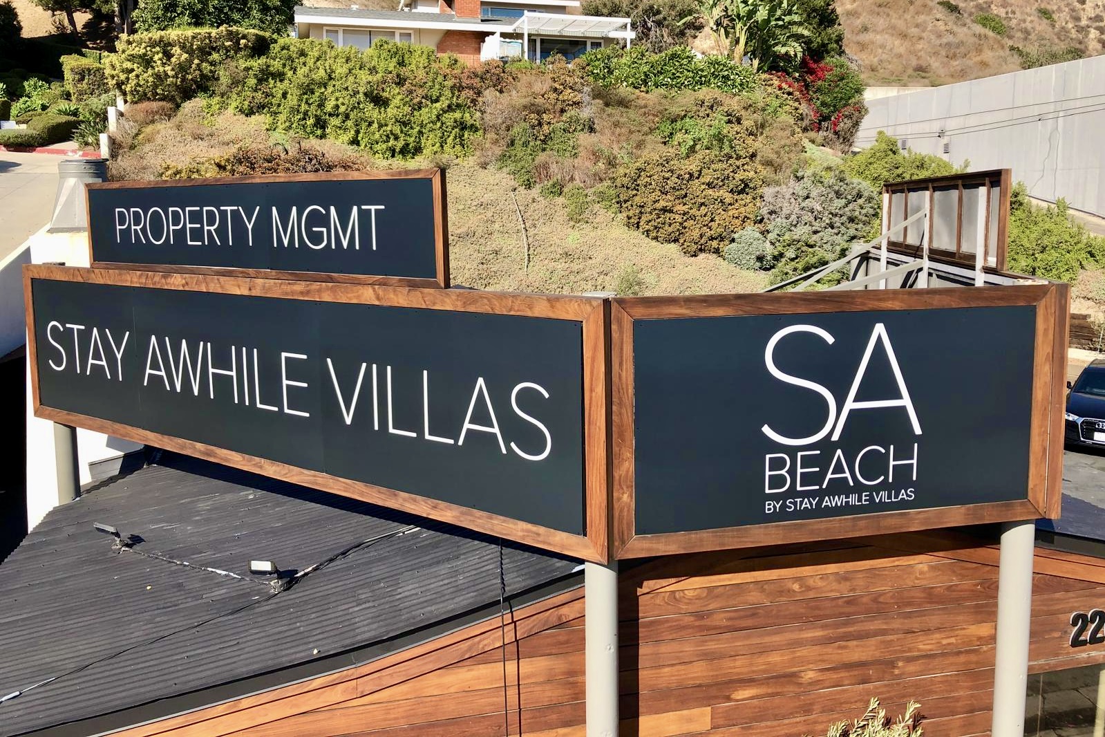 Stay Awhile Dibond Exterior Signs in Malibu – Premium Solutions